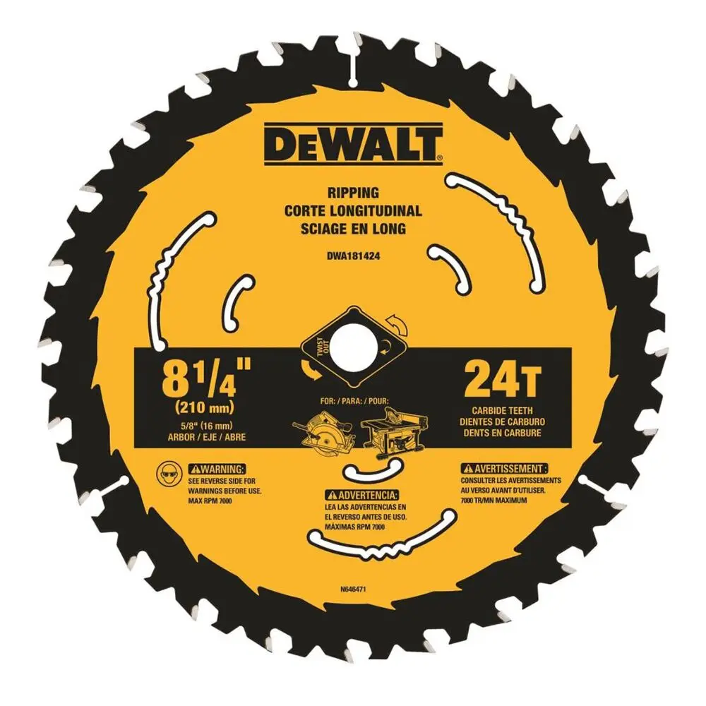 Dewalt DWA181424 Circular Saw Blade - 8-1/4" 24T