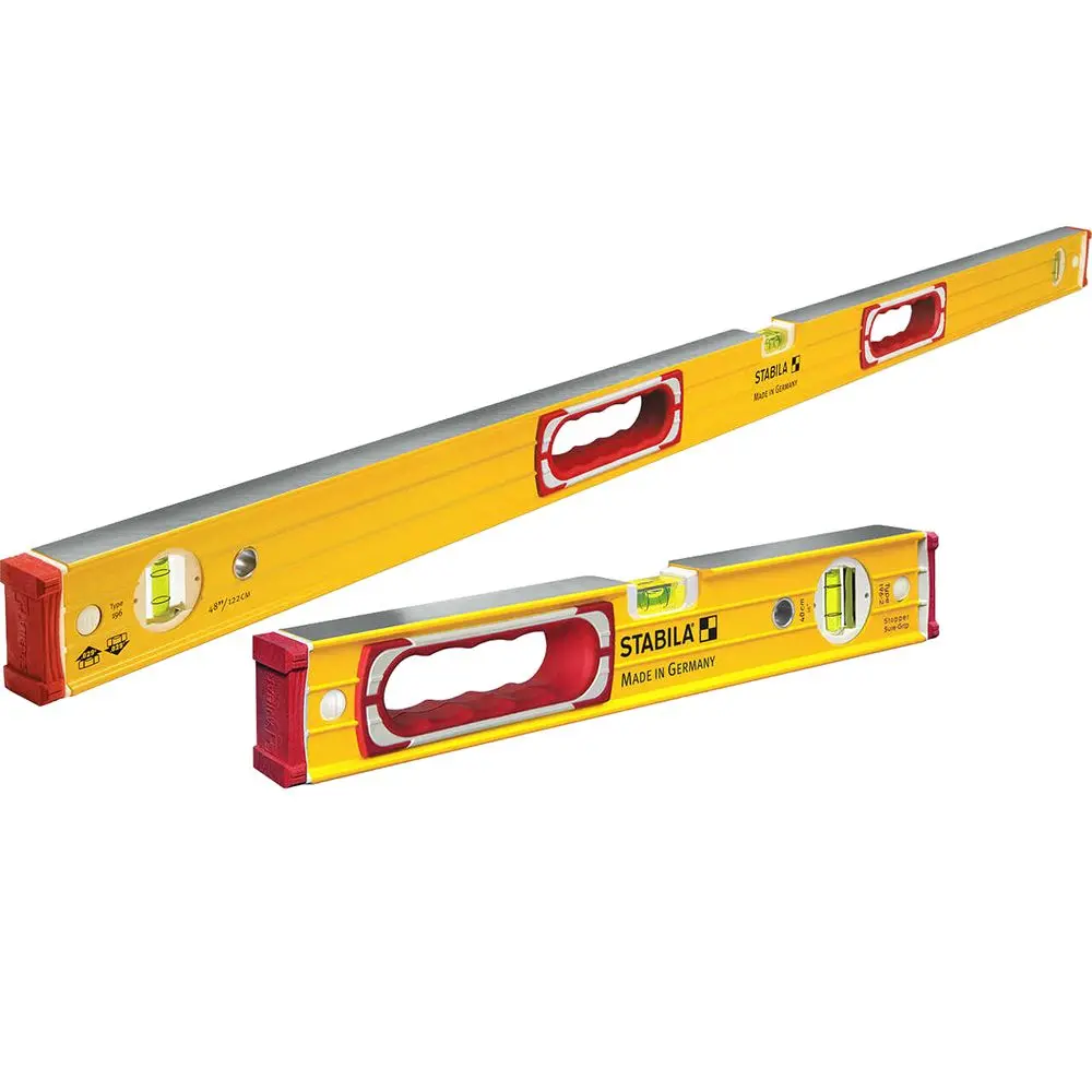 Stabila Type 196 Heavy Duty Spirit Levels - 48" & 16" Set