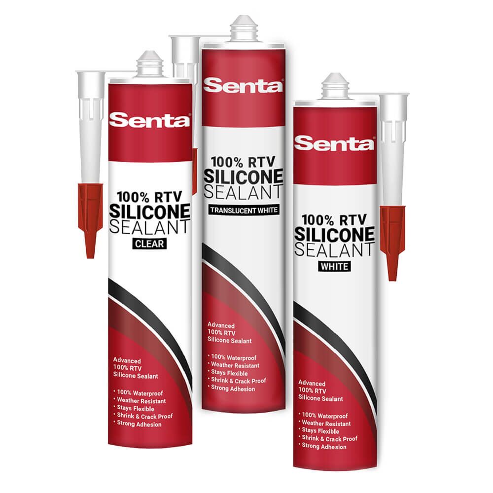 Senta 100% RTV Silicone Sealant – Clear, Translucent White and White ...